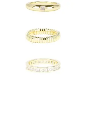 MEGA 3 Ring Stack - 14k Gold Plated