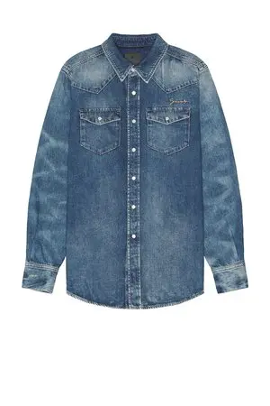 Givenchy American Denim Shirt In Denim-medium