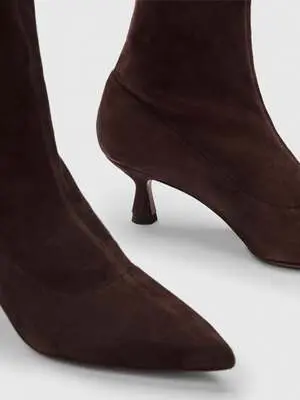 ATP ATELIER Cerone Suede Stretch Boots - Walnut