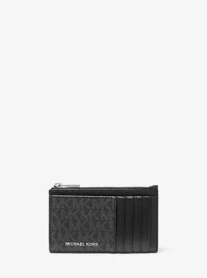 Michael Kors Cooper Slim Signature Logo Zip Wallet - Black