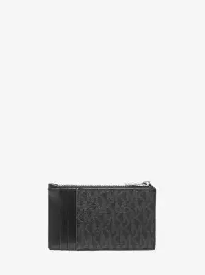 Michael Kors Cooper Slim Signature Logo Zip Wallet - Black