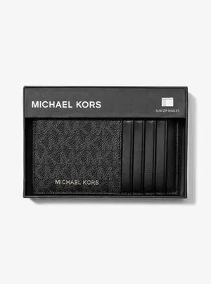 Michael Kors Cooper Slim Signature Logo Zip Wallet In By