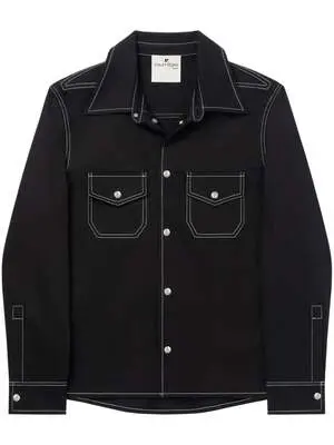 COURREGES Double Pocket Topstitched Denim Shirt