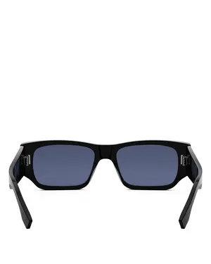 Fendi Ff Squared Rectangular Sunglasses - Black/blue Solid