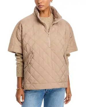 Echo Quilted Poncho - Camel