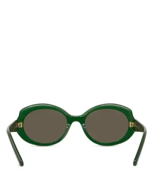 Loewe Slim Geometric Sunglasses - Green/brown Solid
