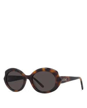 Loewe Slim Geometric Sunglasses - Havana/brown Solid