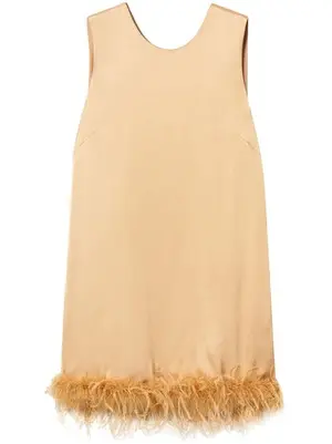 TWINSET Feather-detail Mini Dress - Orange