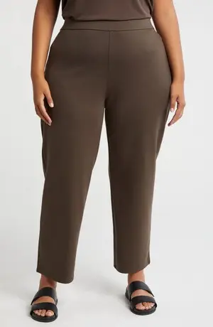Eileen Fisher Stretch Ankle Straight Leg Pants