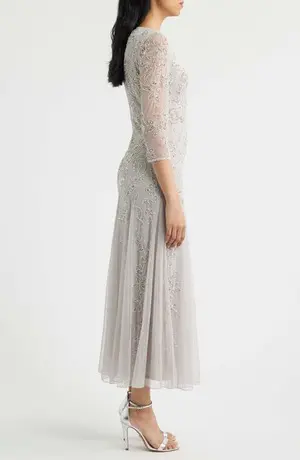 Pisarro Nights Beaded Tulle A-line Gown