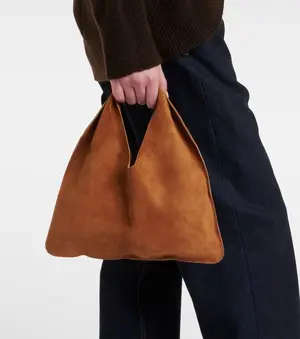 THE ROW Bindle Small Suede Tote Bag - Brown