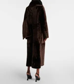 Nour Hammour Daphne Shearling Scarf Coat