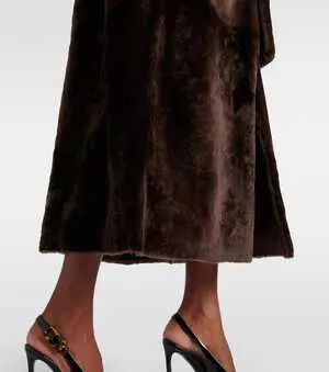 Nour Hammour Daphne Shearling Scarf Coat