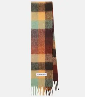 Acne Studios Acne Studios Vally Checked Wool-blend Scarf Multicoloured