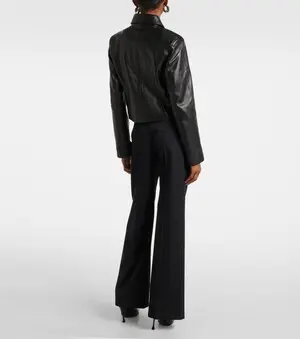 Nour Hammour Cropped Leather Jacket