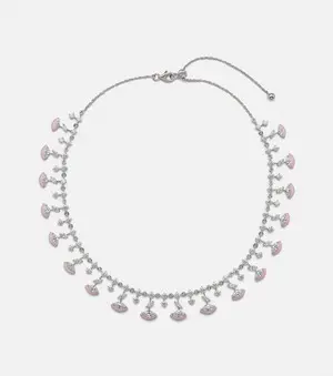 KAMYEN 18kt White Gold Enamel And Diamond Choker - Silver