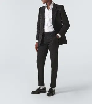 Gucci Gg Cotton-blend Straight Trousers