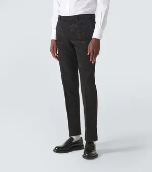Gucci Gg Cotton-blend Straight Trousers