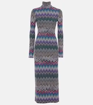 Missoni Zig Zag Turtleneck Dress - Multicoloured