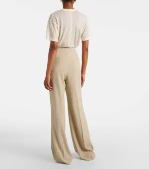 Tove Auden High-rise Wide-leg Pants - Beige