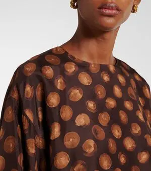 Dries Van Noten Printed Satin Blouse - Brown
