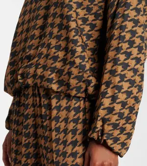 Dries Van Noten Houndstooth Satin Blouse - Orange