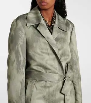Dries Van Noten Satin Wrap Coat