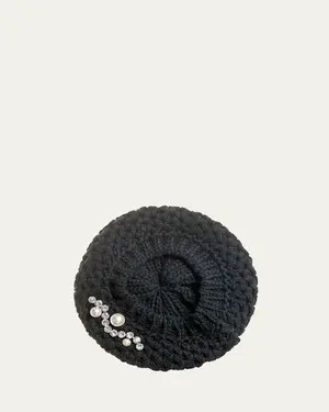 Inverni Embellished Cashmere Beret