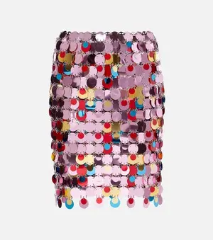 Rabanne Sequined Mini Skirt - Pink