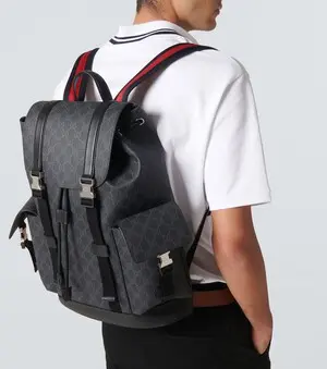 Gucci Gg Canvas Leather-trimmed Backpack