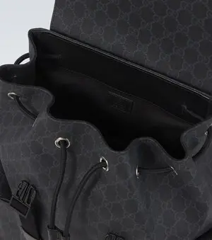 Gucci Gg Canvas Leather-trimmed Backpack