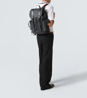Gucci Gg Canvas Leather-trimmed Backpack