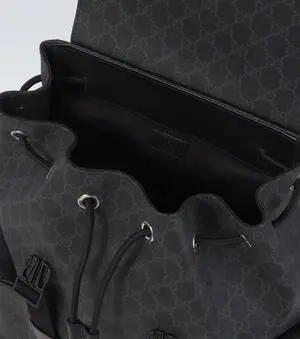 Gucci Gg Canvas Leather-trimmed Backpack