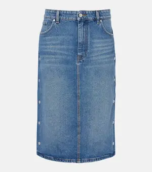 Mid Length Denim Skirts