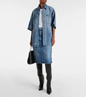 Stella McCartney Mid-rise Denim Pencil Skirt
