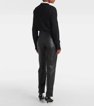 TOTEME Mid-rise Straight Leather Pants