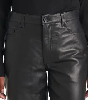 TOTEME Mid-rise Straight Leather Pants