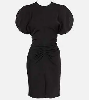 Victoria Beckham Gathered Puff-sleeve Minidress