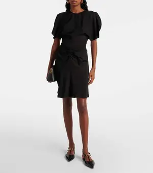Victoria Beckham Gathered Puff-sleeve Minidress