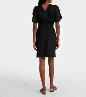 Victoria Beckham Gathered Puff-sleeve Minidress