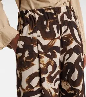 Dries Van Noten Printed High-rise Wide-leg Pants