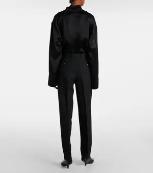 TOTEME Low-rise Straight Pants - Black