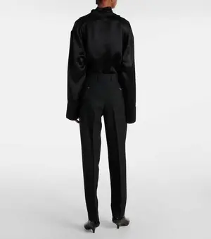 TOTEME Low-rise Straight Trousers - Black