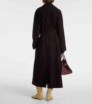 THE ROW Poseidone Suede Coat - Brown