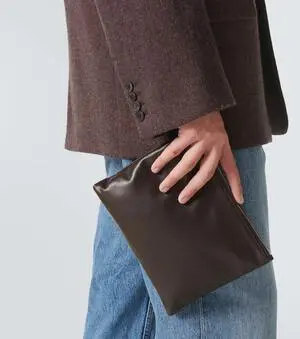 THE ROW Allegra Leather Clutch