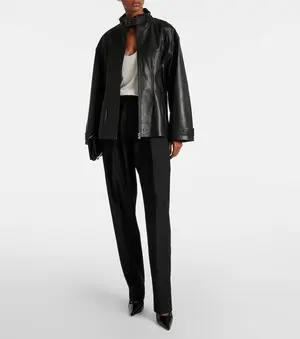 Nour Hammour - Nour Hammour Rue Leather Biker Jacket