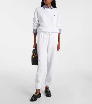 Polo Ralph Lauren Logo Cotton Fleece Sweatpants - White