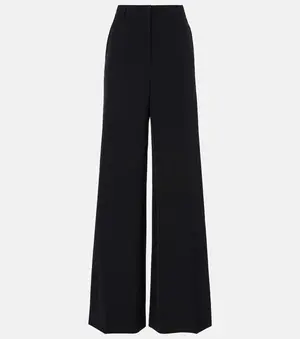 Stella McCartney High-rise Wide-leg Wool-blend Pants - Black