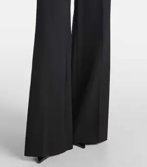 Stella McCartney High-rise Wool-blend Wide-leg Pants - Black