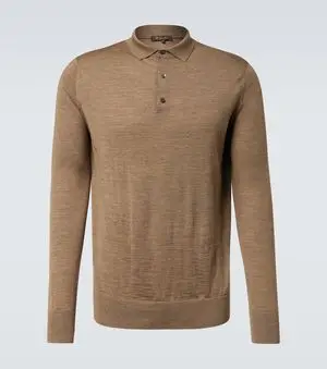 Loro Piana Virgin Wool Polo Sweater - Brown